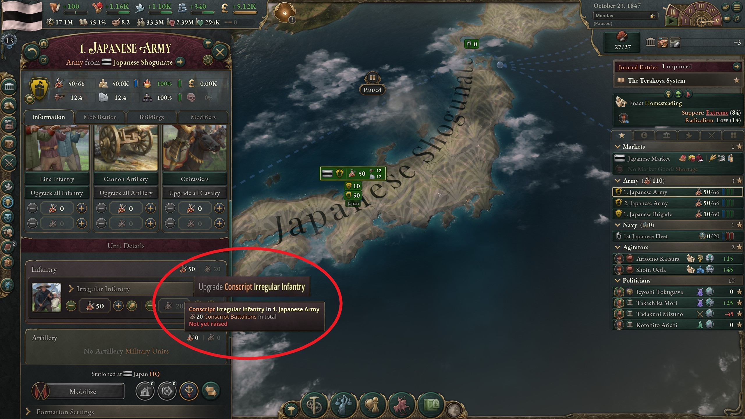 Confirmed - Missing Tooltip Description for Upgrading Conscripts from Irregular to Line Infantry ...